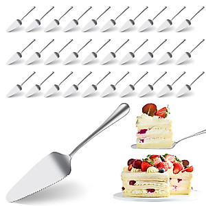 Pie Server, Stainless Steel Cake Cutter, 30 Pcs Pie Slicer, 9 Inches cake server, Pie Server Spatula for Pizza Dessert Cheese Cutting, Pie Slicer (Silver)