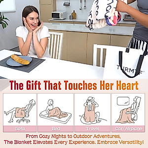 TURMTF Best Gifts for Mom Birthday Christmas, Wrap Mom in Cozy Love, I Love You Blanket to Mom Gifts from Daughter Son, Blanket for Mom 50 "x60