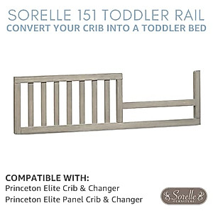 Sorelle Furniture Toddler Rails and Full-Size Bed Adult Rails, Sorelle Wood Bed Rail & Crib Conversion Kit, Converts Sorelle Furniture Crib to Toddler Bed and Full-Size Bed, # 151 - Weathered Gray