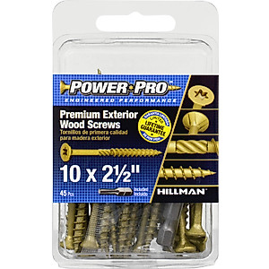Power Pro 42483 Wood Screws, 10 x 2.5, Bronze, 45 Piece