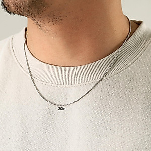 Nuragold 10k White Gold 1.8mm Rope Chain Diamond Cut Pendant Necklace, Womens Mens Jewelry 14" 16" 18" 20" 22" 24" 26" 28" 30"