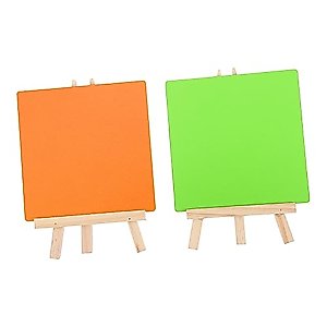 STOBOK 2pcs Color Blackboard Standing Easel Menu Chalkboard Desktop Easel Small Pictures Easel Stand Chalkboard Wood Stand Desk Signs Chalkboard Ornament Wood Chalkboard with Stand Donut