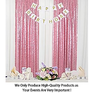 Sparkle Backdrop Curtain Fuchsia Pink 2 Panels Set Sequin Photo Backdrop 2FTx8FT Sequin Backdrop Curtain Pack of 2