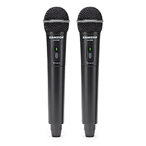 SamsOn-Stage 200 Handheld Dual-Channel Wireless System with Two Q6 Dynamic Microphones, Group D, Black
