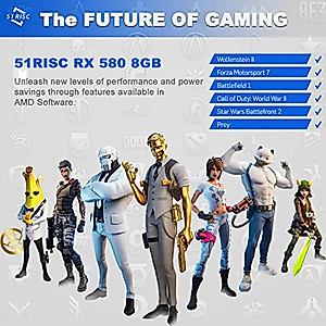 51RISC Radeon RX 580 8GB Graphics Card, GDDR5 256bit 2048SP VR Ready DisplayPort HDMI DVI-D Video Card for Gaming (RX 580 8GB)