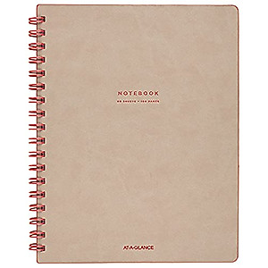 AT-A-GLANCE Notebook, Twinwire, Ruled, 80 Sheets, 9-1/2 x 7-1/4", Collection, Tan/Red (YP14007)