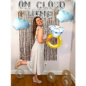 LaVenty On Cloud Wine Balloon Banner Bubbly Bar Banner Mimosa Bar Decorations Vino Bachelorette Party Bridal Shower