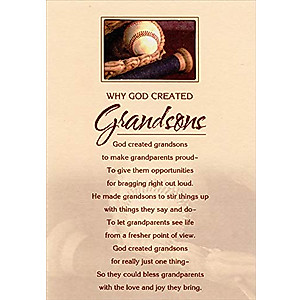 Designer Greetings Why God Created Grandsons Religious Grandson Birthday Card