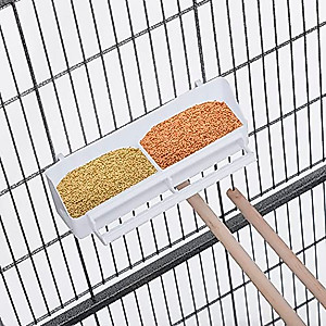 SUPER DEAL 52 Inch Rolling Bird Cage Large Wrought Iron Cage for Cockatiel Sun Conure Parakeet Finch Budgie Lovebird Canary Medium Pet House with Rolling Stand & Storage Shelf