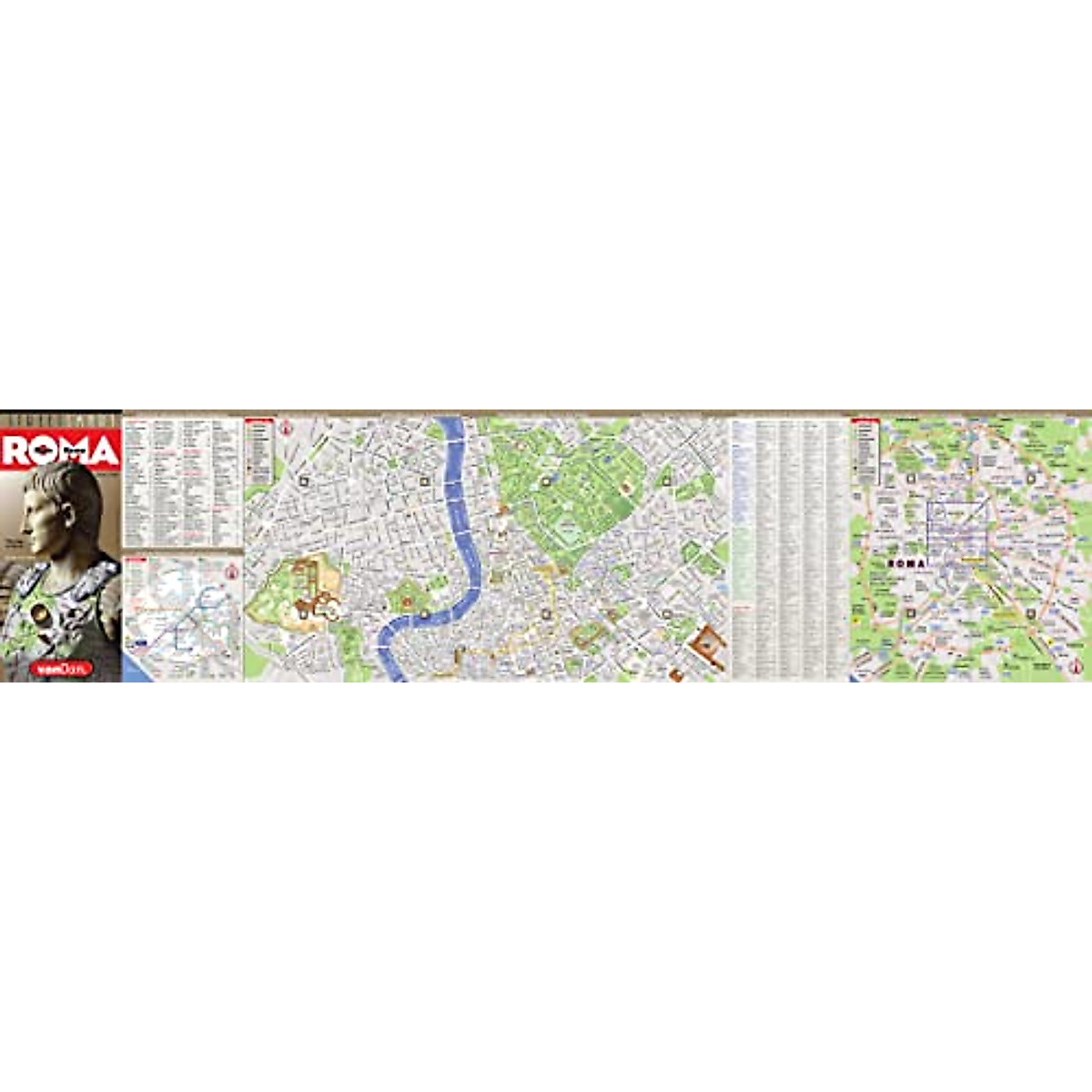 StreetSmart® Rome Map by VanDam –– Laminated, pocket sized City Center folding street and subway map to Rome, Italy with all attractions, museums, ... ... (English, Italian and German Edition)