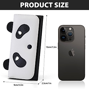 ArtsEye Genuine Leather Cute Panda Envelop Wallet Clutch (Style A)