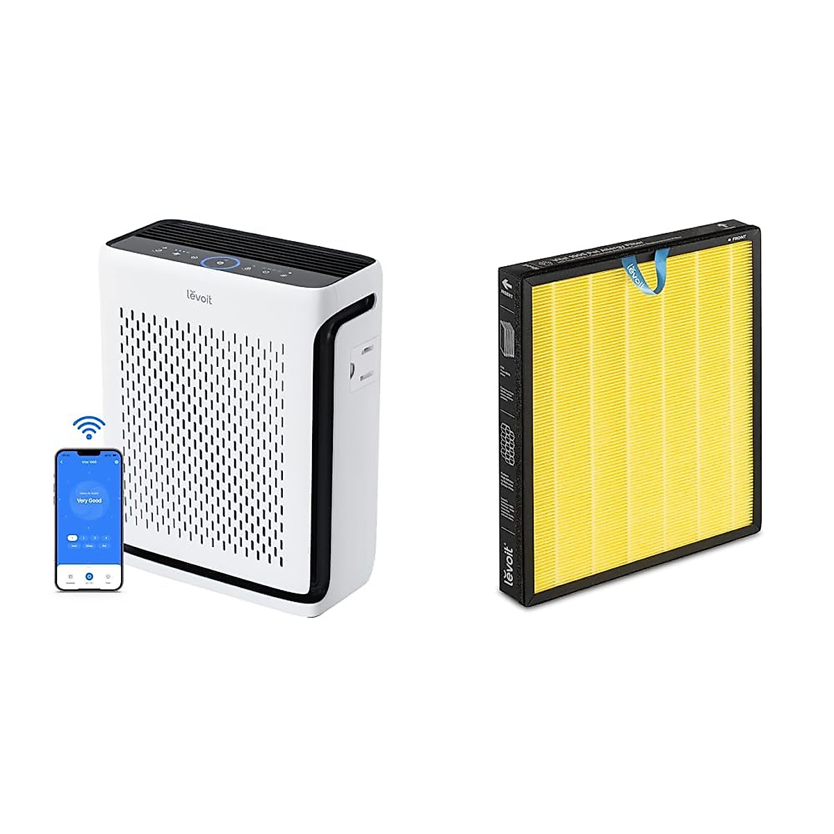 LEVOIT Air Purifiers for Home Large Room Bedroom Up to 1110 Ft² with Air Quality and Light Sensors & Vital 100S Pet Allergy Air Purifier Replacement