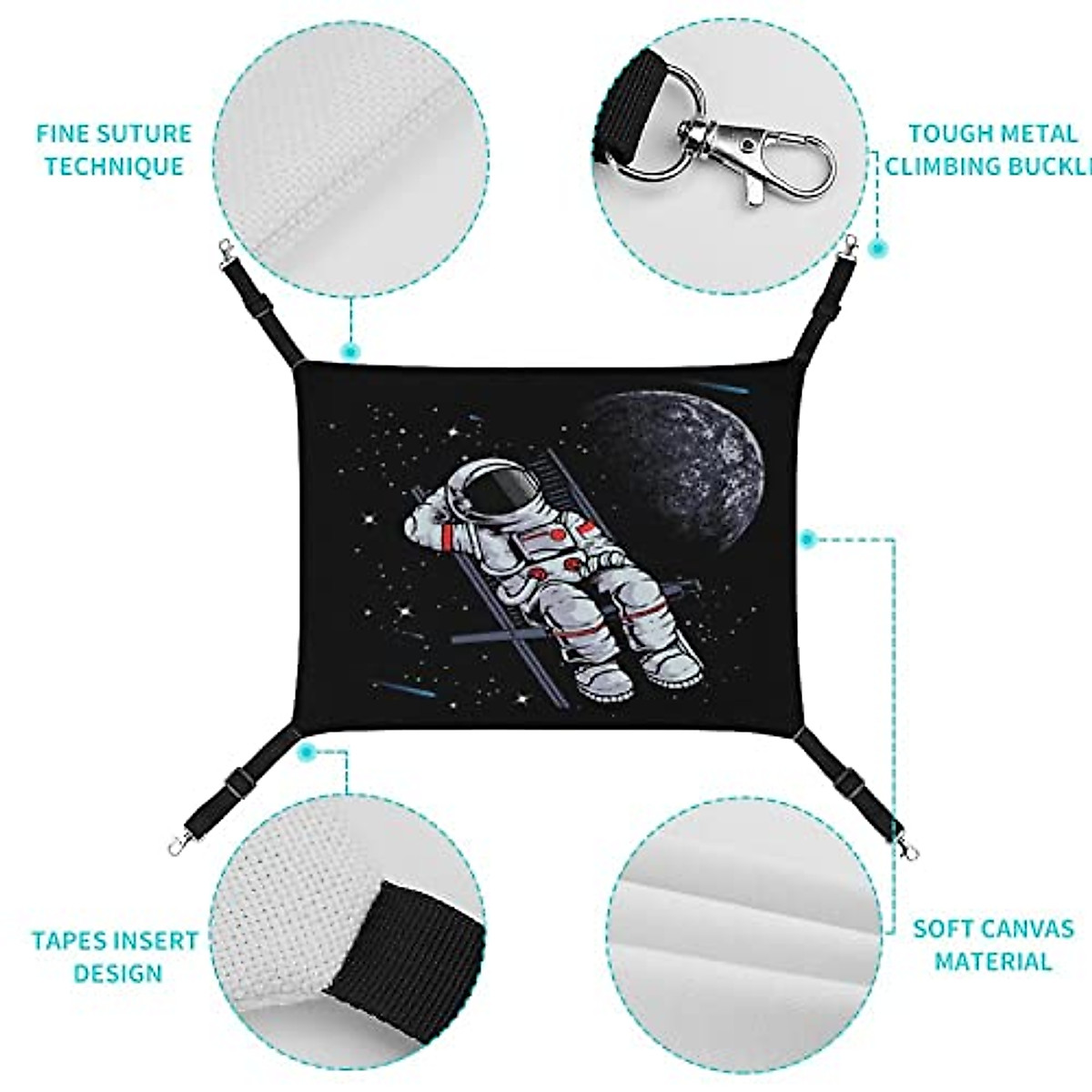 Space Planet Pet Hammock Bed Guinea Pig Cage Hammock Small Animal Hanging Bed for Ferret, Chinchilla, Puppy and Other Small Animals