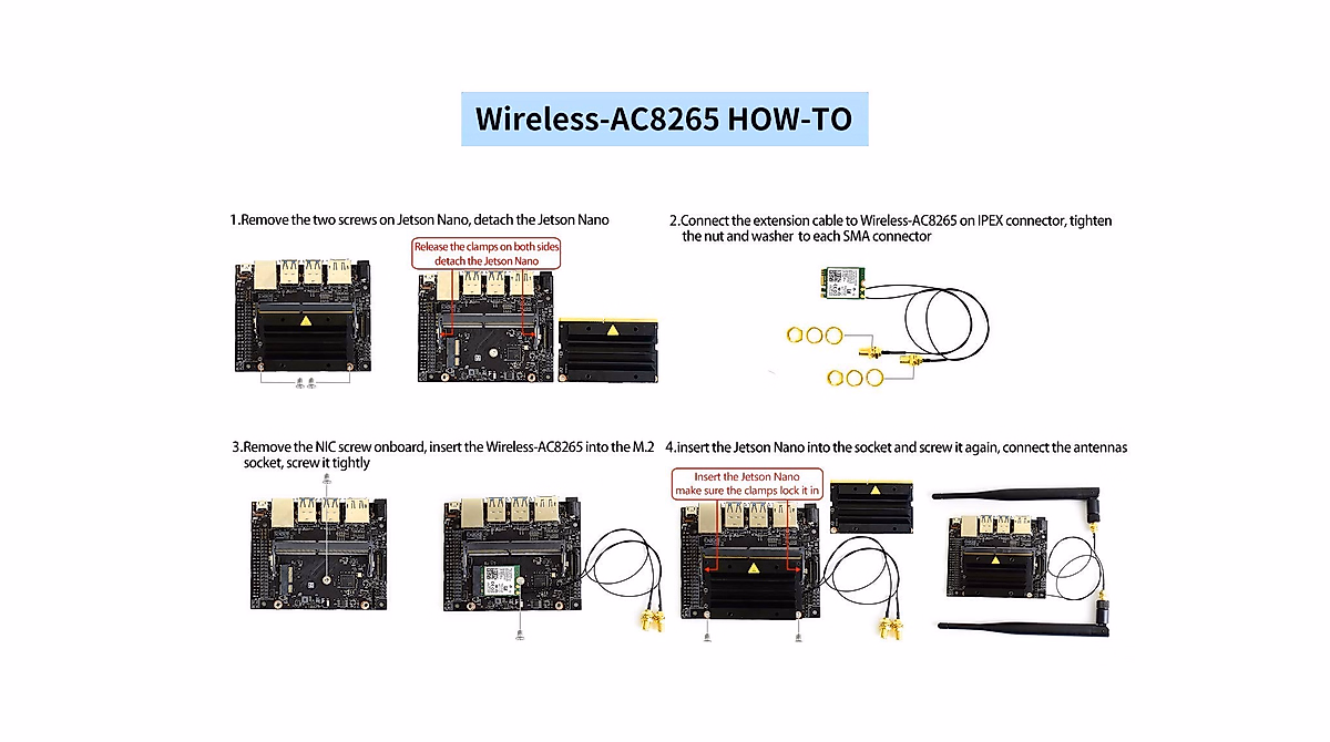 Wireless-AC8265 Dual Mode AC8265 Wireless NIC Module for Jetson Nano ...