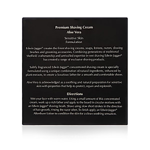 Edwin Jagger 99.9% Natural Premium Shaving Cream, 100ml Tub - Aloe Vera, 3.4-Ounce