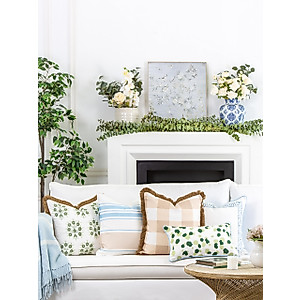 Hofdeco Premium Coastal Patio Indoor Outdoor Lumbar Pillow Cover Only, 12"x20" Water Repellent for Backyard, Couch, Green Leopard with Piping