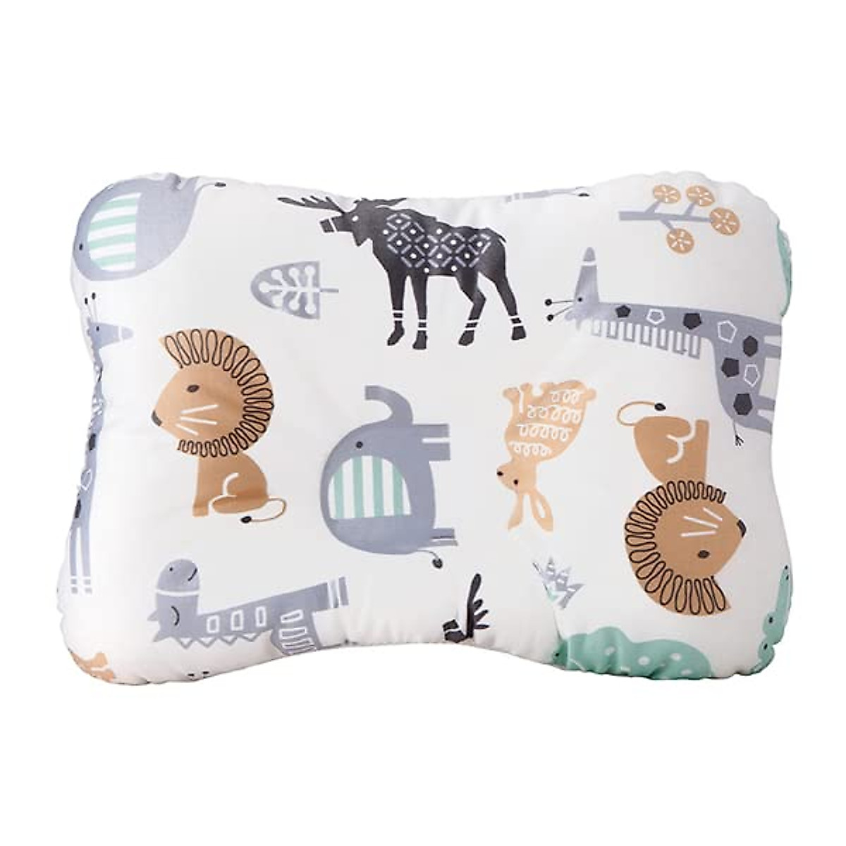 WelsLife Soft Hypoallergenic Cover Organic Cotton Baby Pillow Machine Washable (Animal World)