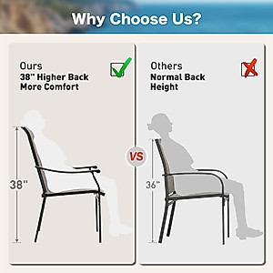 SUNSHINE VALLEY Patio Dining Sets for 6, 7 Piece Patio Table and Chairs Set of 6, Outdoor Dining Set with Metal Patio Table & 6 Textilene Chairs, Outdoor Table and Chairs Set for Garden Backyard Deck