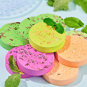 Effiland Aromatherapy Shower Steamers and Soap Holder Set, 6-Pack Shower Bombs with Essential Oils,Bath Gift for Women and Men Relaxing, Lavender, Eucalyptus, Peppermint, Orange Self Care Shower Set