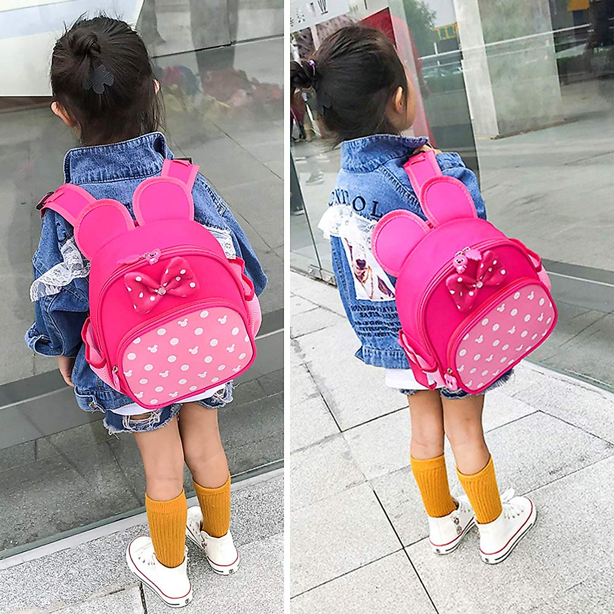 Voikukka Kid Cute Pink Backpacks for Little Girls Cartoon Mini Mouse Backpack Bookbag Kids Small Travel Backpacks for Toddler Girl Backpack Gift Baby Book Bag Preschool Backpacks