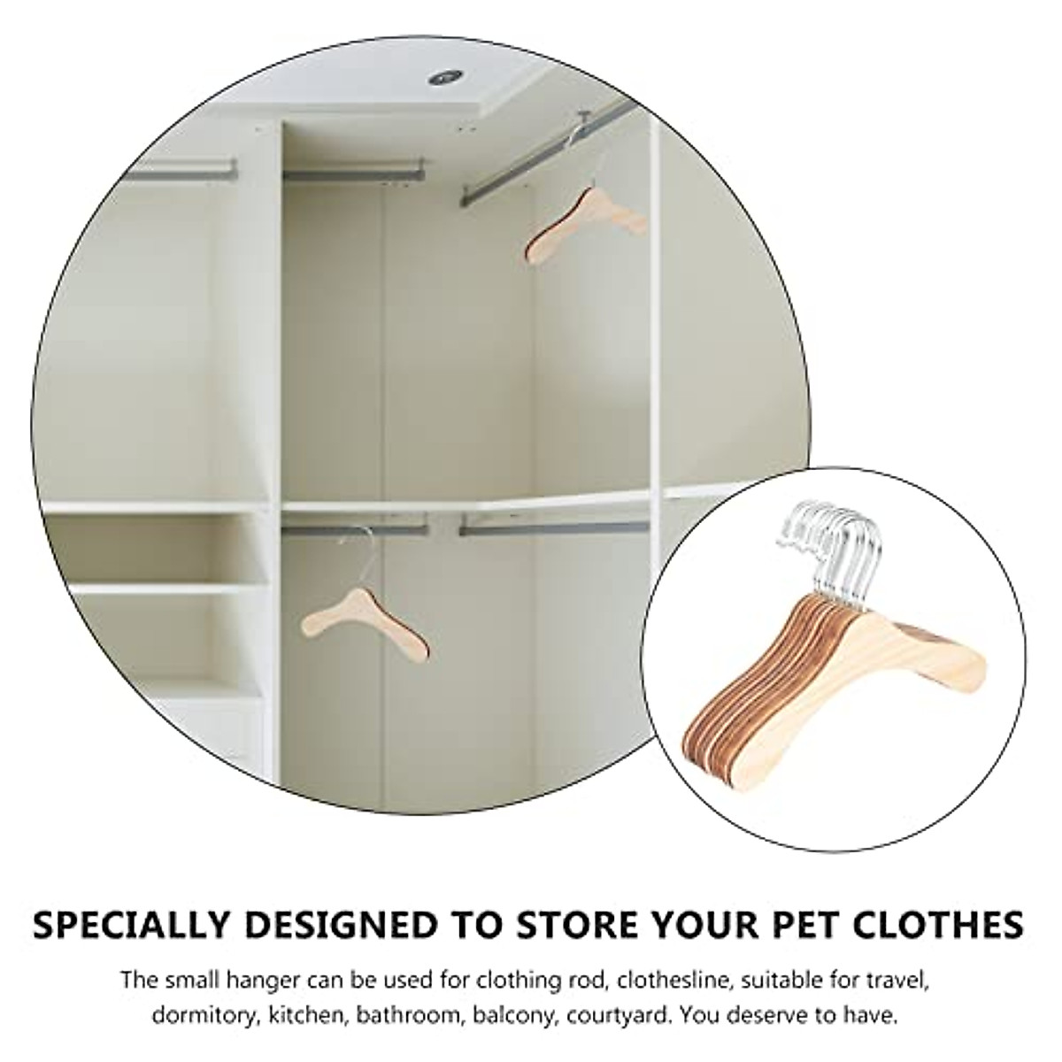 Wire Coat Hangers Gold Hangers 10Pcs Pet Clothes Hangers Wooden Dog Apparel Hangers Doll Clothes Hangers 22CM for Dog Cat Small Animals Clothing Wire Hangers Playhouse Accessories