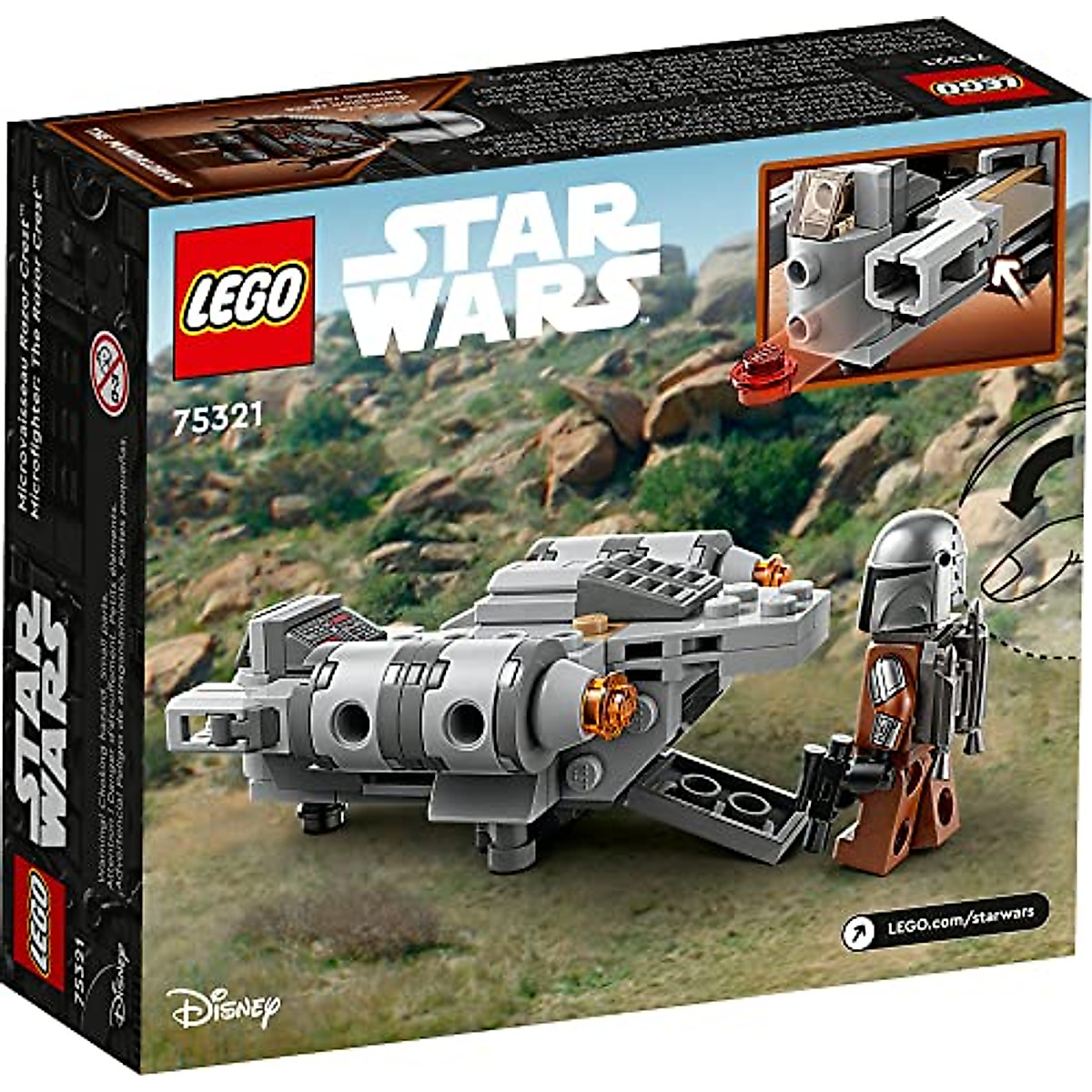 LEGO Star Wars The Razor Crest Microfighter 75321 Toy Building Kit for Kids Aged 6 and Up; Quick-Build, Stud-Shooting Star Wars: The Mandalorian Gunship for Creative Play (98 Pieces)