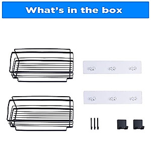 Sinminou Adhesive Shower Caddy With 5 Hooks & 2 Tower Hanger, Rustproof SUS304 Stainless Steel Shower Shelf Basket, Wall Mounted No Drilling Shower Organizer Shampoo Holder - 2 Pack (Black)