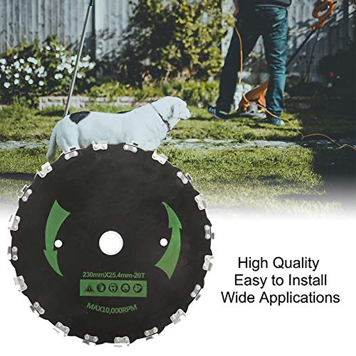 Patioer 2 Pack 9 Inch 20T Chainsaw Tooth Brush Blades for Cutter, Trimmer, Weed Eater, Lawnmower (2 Pack Different Adapter Kit Included)