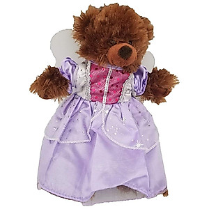 Stuffed Animals Plush Toy Outfit – Purple “Cinderella” Dress w/Wings 8”