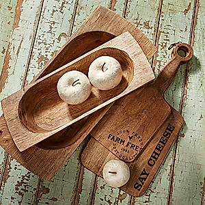 Mud Pie DOUGH BOWL SET, Brown, small 5" x 20" x 8" | large 5" x 24" x 10 1/2"