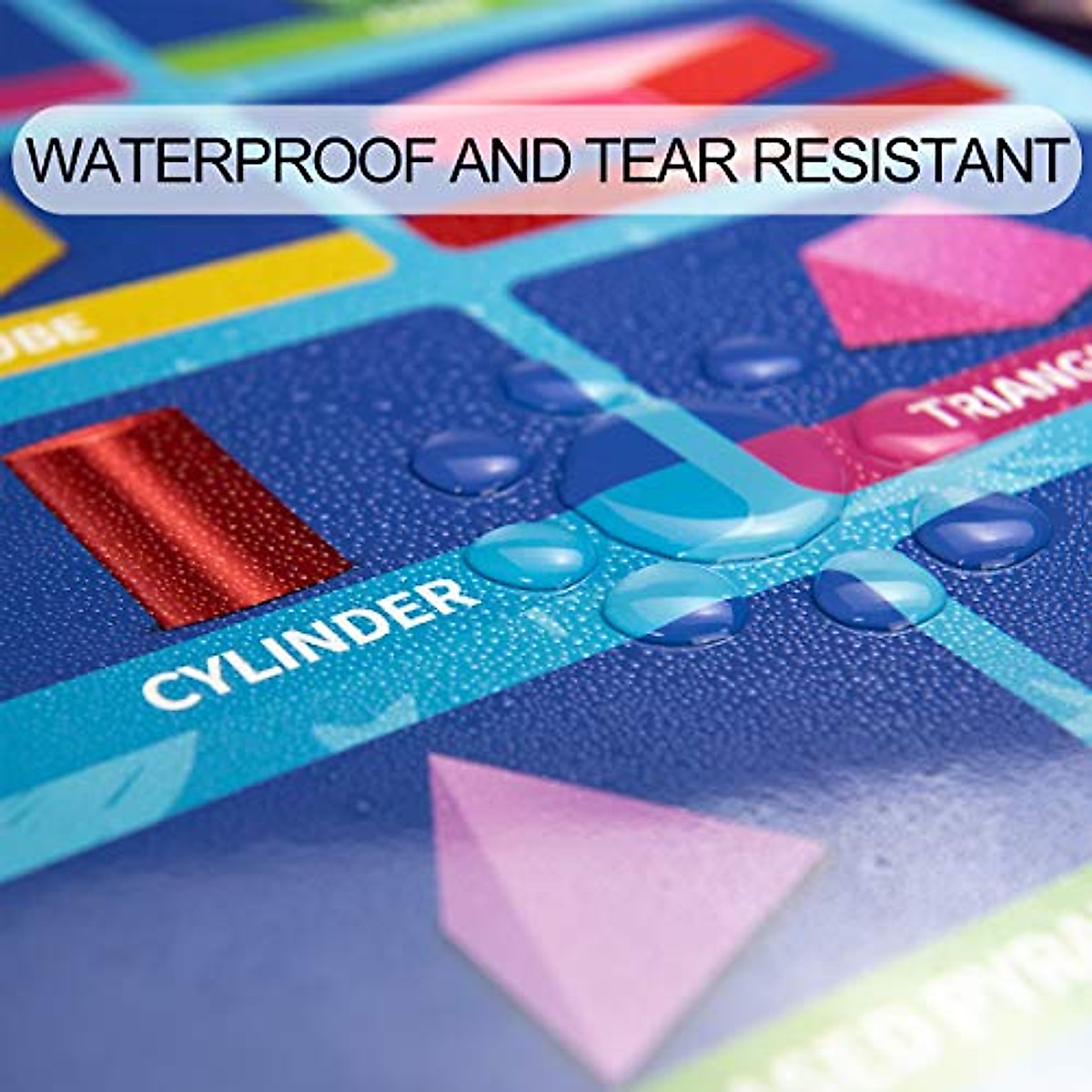 FYYZY Educational Posters for Toddler and Elementary School Classroom Learning Alphabet Numbers Shapes Colors Laminated Poster Chart Set 14 Pack