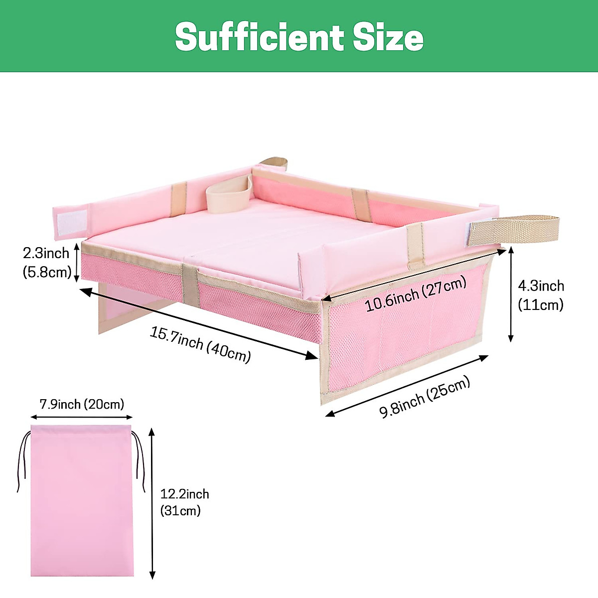 SWISSELITE Foldable Travel Tray Cover, Kids Travel Tray, Airplane Play Table Travel Placemat Tray- Used on Train Airplane Tray for Toddlers Children Unisex