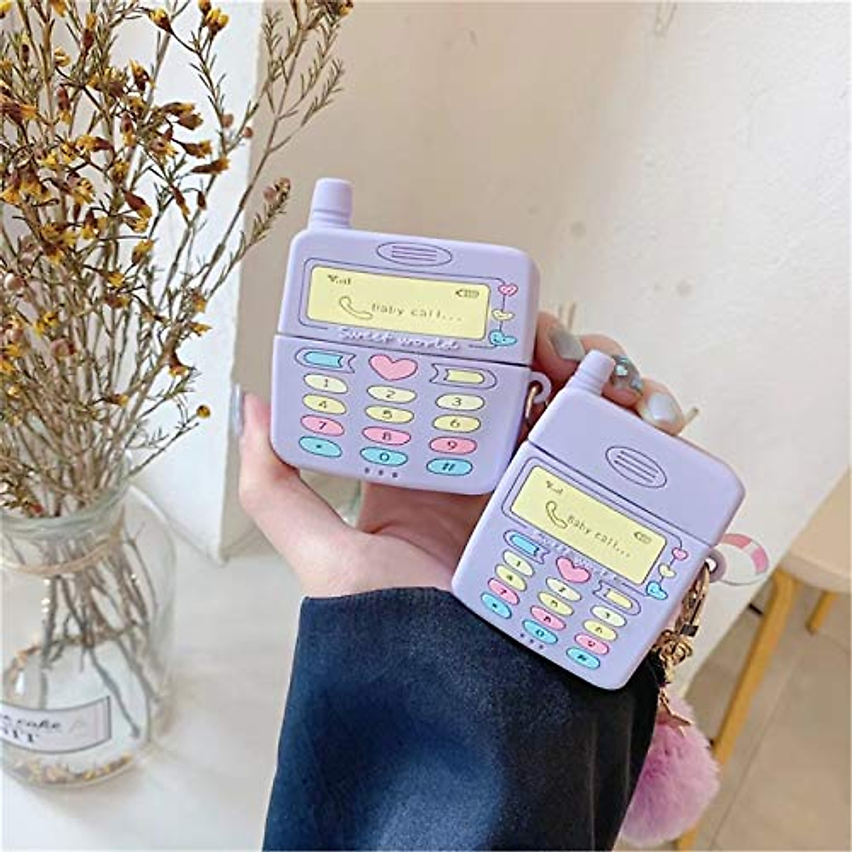 Oqplog for Airpod 2/1 for AirPods Case 3D Cute Fun Cartoon Fashion Funny Character Air Pods 2&1 Cover Design for Men Girls Teen Boys Unique Kawaii Trendy Stylish Soft Silicone Cases – Purple Phone