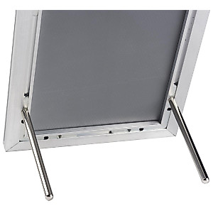 Displays2go Office Sign Holder, 5 x 7 Inch Frame, Quick Snap Border, Lens Included, Silver Aluminum (WSNF57SV)