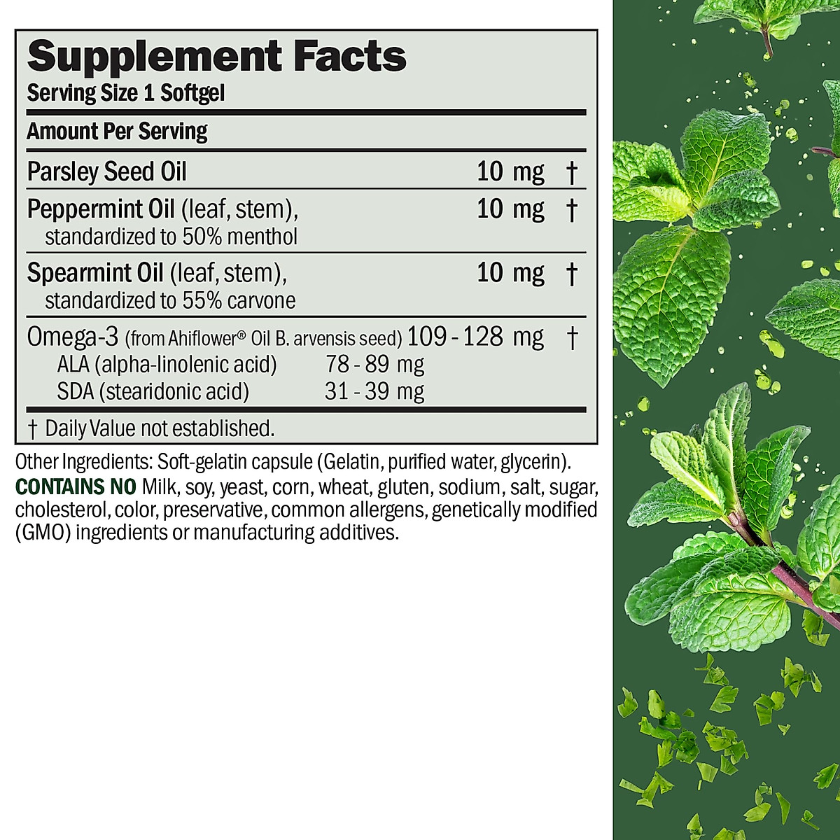 ANDREW LESSMAN Breath Plus 60 Softgels - Natural Breath Freshener, Helps Eliminate Odors from Food, Smoking, Morning Breath from The Inside Out. Peppermint, Spearmint. Easy to Swallow Softgels