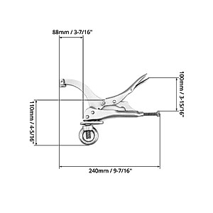 QWORK 9inch Drill Press Locking Clamp, 2 Pack, Fix Clamp, Strong Gripping Clip