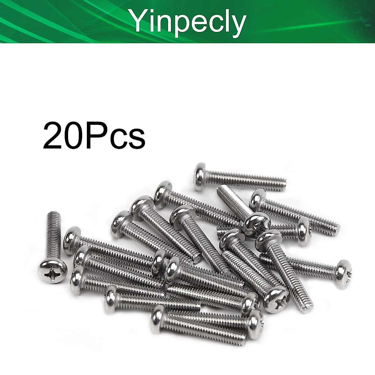 Yinpecly 20Pcs M4-0.7x22mm Knob Pull Machine Screws Metric Pan Head Phillips Drive Cross Head Screw 304 Stainless Steel Full Thread Fasteners Bolts Silver Gray Cabinet Door and Drawer Screws