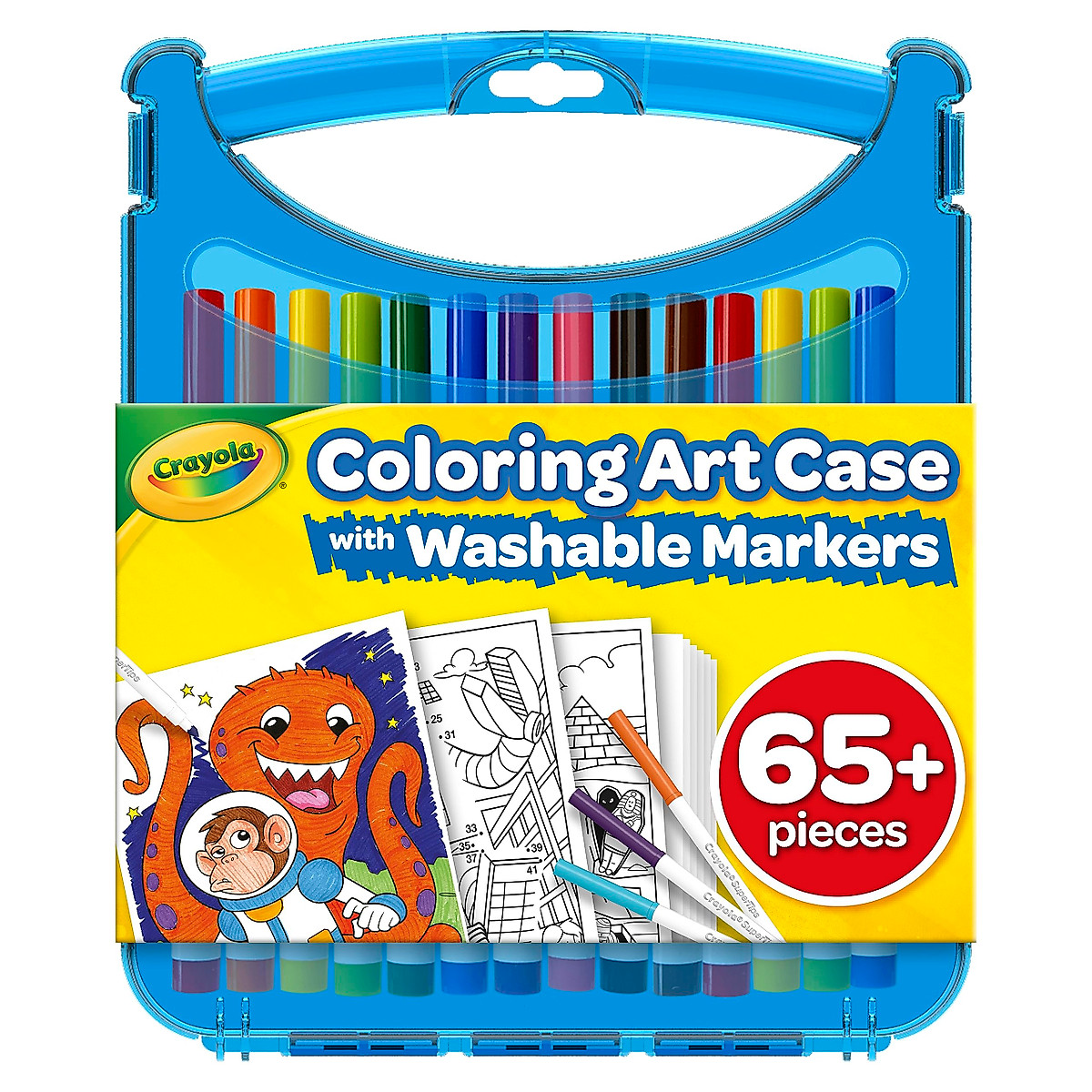 Crayola Super Tips Coloring Art Case with Coloring Pages, Kids Gift, 65+ Pieces, Packaging May Vary