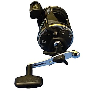 Okuma Magda Pro Line Counter Levelwind Trolling Reel, Small, Black/Silver, MA-45DX