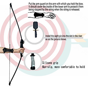 Mxessua 45" Bow and Arrows Set for Teens Recurve Archery Beginner Gift Longbow Kit 9 Arrows, 4 Target Face for Backyard Game