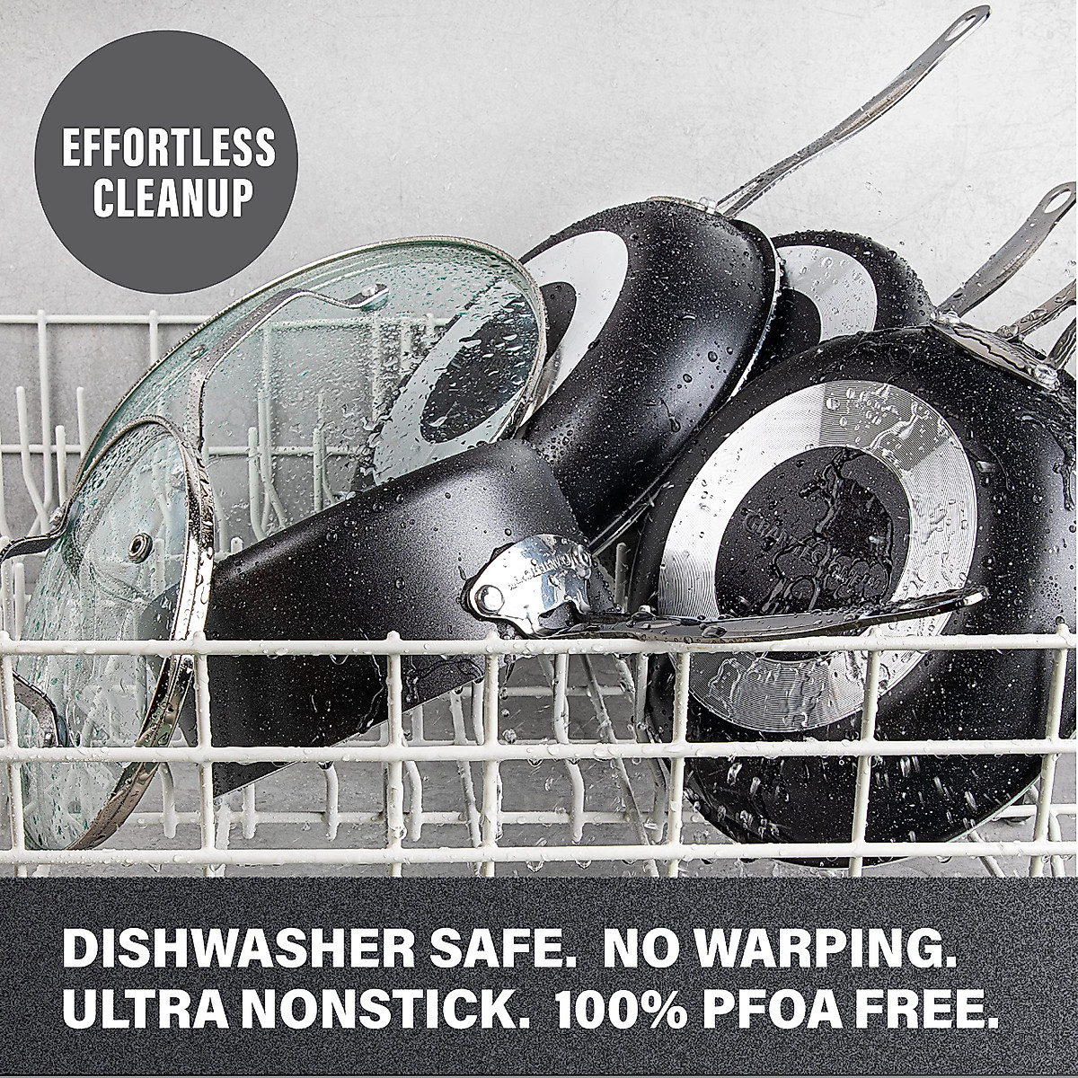 Granitestone Orignal Super Non-stick and Scratchproof, No-warp, Oven-Safe and Dishwasher Safe, Mineral-enforced Frying Pans With Stay-Cool Handles PFOA-Free As Seen On TV (8-inch)