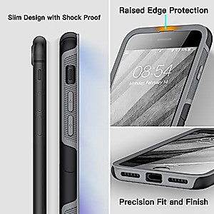 TEAM LUXURY iPhone SE Case 2022/2020, iPhone 8/7 Case, [Ultra Impact Resist] Shockproof Rugged Protective Case for Apple iPhone SE/8/7 Phone Case Cover 4.7", (Black/Gray)