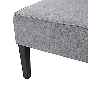 Christopher Knight Home Dejon Modern Fabric Loveseat, Gray / Matte Black Dimensions: 30.00”D x 50.00”W x 32.20”H