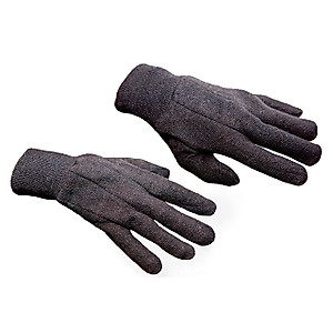 Heavy Weight 9OZ. Cotton Brown Jersey Work Gloves, Knit Wrist, Sold by Dozen (12-Pairs) - X-Large