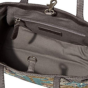 Frye womens Melissa Embroidery Carryall Tote, Carbon Multi, One Size US