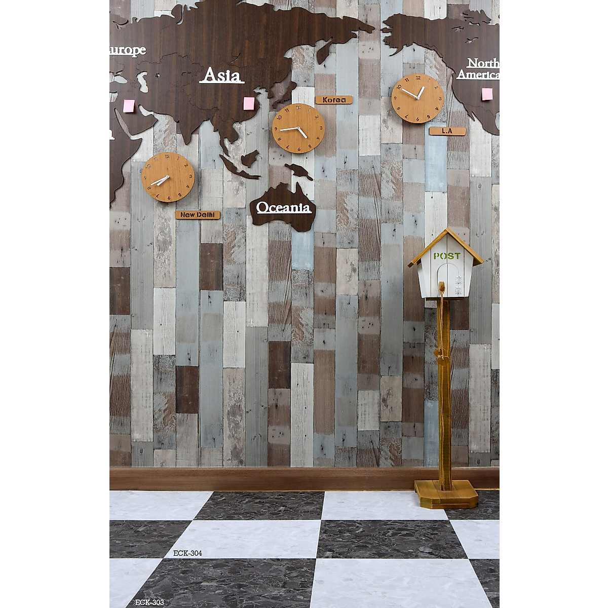 ROSEROSA Peel and Stick Engineered PVC Tiles Marble Granite Pattern Durable Vinyl Flooring (ECK-303 : Square 4 Tiles)