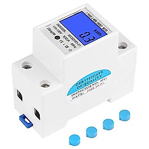 Single Phase Energy Meter Electric Meter 110-130V LCD KWH Electric Meter 5-32A 60Hz Single Phase DIN-Rail KWH Meter Power Meter Backlight Energy Meter