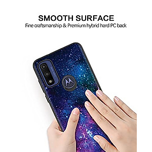 BENTOBEN Compatible with Moto G Pure Case, Slim Fit Glow in The Dark Soft Flexible Bumper Protective Anti Scratch Non-Slip Cases Cover for Motorola Moto G Pure (2021) 6.5 Inch, Nebula/Galaxy Design