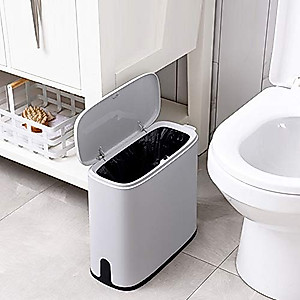 ANTCRZ Trash bin New 11L Plastic Trash Can Bathroom Waste Bin Toilet Dustbin Trash Basket Garbage Bucket Garbage Bag Holder Storage Container (Color : Gray Cloud)