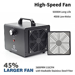 [New Upgraded 15000mg/h] Ozone Generator for Areas of 2000+ Sq.Ft, Ozone Machine Odor Removal for Home, Ozone Odor Eliminator for Smoke, Car, Basements, and Pet Odors - Black